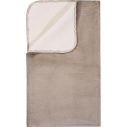 Wohndecke Pad "HOBART", grau (taupe), B:150cm L:200cm, Mischgewebe, Wohndecken, Wohndecke, Made in Europe, Wendefunktion, Uni Farben, 150x200 cm