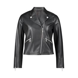 Jackenblazer Betty Barclay "Bikerjacke mit Rei&szlig;verschluss", Damen, Gr. 42, schwarz, Obermaterial: 50% Polyurethan PU. 50% Polyester PES., Blazer Jackenblazer