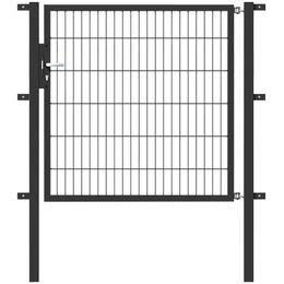 Zauneinzelt&uuml;r Alberts "Flexo", grau (anthrazit), B:125cm H:120cm, Stahl, Tore, Zauneinzelt&uuml;r, 125 cm Breite, in versch. H&ouml;hen