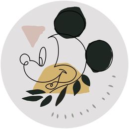 Fototapete Komar "Vlies selbstklebend - Mickey Modern Art - Gr&ouml;&szlig;e 125 x 125 cm", gelb (schwarz, braun, gelb), B:125m L:125m, Vlies, Tapeten, Kinderzimmer