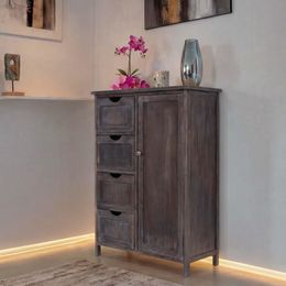 Kommode MCW-D12, Schrank Schubladenkommode, Shabby-Look Vintage 82x55x30cm ~ braun