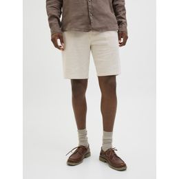 Jack & Jones 3/4-Sweathose JACK & JONES "JPSTJAIDEN MAY JOGGER SHORTS MID SN", Herren, Gr. S, N-Gr, plaza taupe stripes:cloud dancer, Web, Obermaterial: 71% Baumwolle, 25% Polyester, 4% Elasthan, gestreift, relaxed fit 3/4-L&auml;nge, Hosen 3/4-Sweathose
