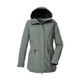 Parka Killtec "KOW 19 WMN PRK", Damen, Gr. 42, gr&uuml;n (graugr&uuml;n), Obermaterial: 100% Polyester;Futter: 100% Polyester;F&uuml;llung: 100% Polyester, Jacken Parka, Wasserdichter, atmungsaktiver Damenparka mit verstellbarer Kapuze