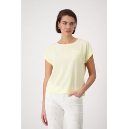 Schlupfbluse monari, Damen, Gr. 36, mango sorbet, Web, Obermaterial: 100% Polyester. R&uuml;ckenteil: 92% Viskose, 8% Elasthan, clean, unifarben, regular fit normal, eingesetzt Aufschlag, Blusen Schlupfbluse, mit aufgesetzter Tasche