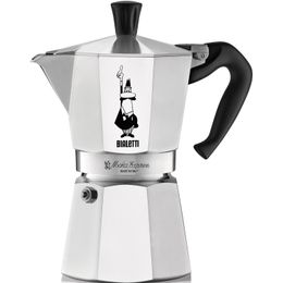 Espressokocher Bialetti "Moka Express", grau (aluminiumfarben, schwarz), 0,19 l, 4, Kaffeemaschinen, Espressokocher, Aluminium