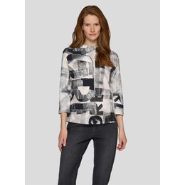 Rabe Damen Print-Shirt "T-Shirt", schwarz, Gr. 42, 76%Baumwolle, 16%Polyester, 8%Elastan, Shirts