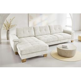 Ecksofa DIE PLANBAR "PP-LA19101 L-Form, Breite 316 cm", natur, B:316cm H:86cm T:177cm, 88% Polyester;12% Polyamid, Sofas, Ecksofa, wahlweise mit Bettfunktion und verstellbaren Kopfst&uuml;tzen, in Cord