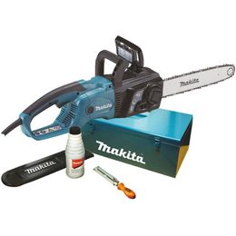 Elektro-Kettens&auml;ge Makita "&raquo;UC3551AK&laquo; 2.000 W, 14 m/s, 35 cm", t&uuml;rkis, B:20cm H:22cm T:50,5cm, Kettens&auml;gen, Elektro-Kettens&auml;ge, leistungsf&auml;hig,werkzeuglose Kettenspannung +Ketten-und Schienenwechsel