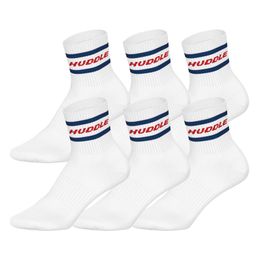 HUDDLE 6pk Short Crew Socks Stripe Unisex Socken