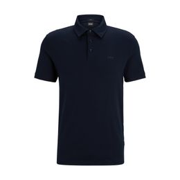 Poloshirt BOSS "Palosh 30", Herren, Gr. L, dunkelblau 404, Jersey, Obermaterial: 100% Baumwolle, unifarben, slim fit normal, hoch geschlossener Ausschnitt, abgesteppte Kante, Shirts Poloshirt, mit tonalem Logo, slim fit