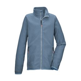 Fleecejacke Killtec "KOS 161 GRLS FLC JCKT", M&auml;dchen, Gr. 152, denim, Obermaterial: 100% Polyester, Jacken Fleecejacke, Leichte Fleecejacke mit hohem Kragen und sportlichem Design