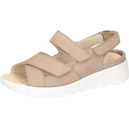 Waldl&auml;ufer Keilsandalette WALDL&Auml;UFER "K-Adea", Damen, Gr. 5 (38), beige (hellbeige), Nubukleder, unifarben, Schuhe Keilsandalette, in Komfortweite K f&uuml;r den besonders starken Fu&szlig;