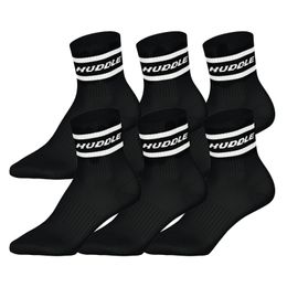 HUDDLE 6pk Short Crew Socks Stripe Unisex Socken