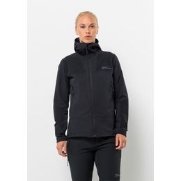 Outdoorjacke Jack Wolfskin "ANDUR JKT W", Damen, Gr. XXL (48), schwarz, 1. OBERSTOFF: 91% POLYAMID, 9% ELASTHAN. 2. OBERSTOFF: 90% POLYAMID, 10% ELASTHAN. 1.Futter: 100% POLYESTER, Jacken Outdoorjacke