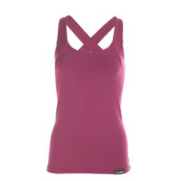 Sporttop WINSHAPE "WVR25", Damen, Gr. L, lila (berry love), 90% Baumwolle, 10% Elasthan, eckiger Ausschnitt, Tops Sporttop, Cross Back Style