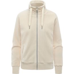 Sweatjacke Ragwear "Sweatjacke Ronette Cordy", Damen, Gr. XL, beige (sand), Obermaterial: 76% Baumwolle CO. 20% Polyester PES. 4% Elasthan EL., Sweatjacken Sweatjacke
