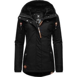 Winterjacke Ragwear "Winterjacke Monade", Damen, Gr. L, schwarz (schwarz22), Obermaterial: 65% Polyester PES. 35% Baumwolle CO. Obermaterial: Futter: 100% Polyester PES. 100% Polyester PES., Jacken Winterjacke