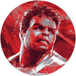 Fototapete Komar "Vlies selbstklebend - Avengers Painting Hulk - Gr&ouml;&szlig;e 125 x 125 cm", bunt (rot, grau, wei&szlig;, schwarz), B:125m L:125m, Vlies, Tapeten, Kinderzimmer