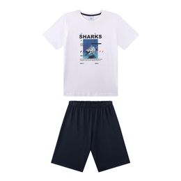 Sanetta Pyjama short Teens Sharks Jungen Pyjama