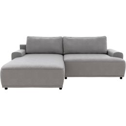 Ecksofa Trendmanufaktur "Fordon, Schlafsofa mit Bettkasten, Couch in L-Form, Breite 250 cm", braun (schlamm), B:250cm H:82cm T:167cm, 100% Polyester, Sofas, Ecksofa, in Struktur fein LEO, haustierfreundlich, schlamm, Recamiere links