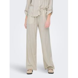 Jacqueline de Yong Schlupfhose JDY "JDYCAYA LINEN MW PANT WVN DIA", Damen, Gr. XS, L&auml;nge 32, moonbeam, Web, Obermaterial: 90% Viskose, 10% Leinen, unifarben, lang, Hosen Schlupfhose, Sommerhose mit Leinen