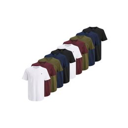 Jack & Jones T-Shirt JACK & JONES "T-Shirt JPRBLABRODY TEE CREW NECK 10PK 10er Pack", Damen, Gr. XXL, bunt (blau, gr&uuml;n, rot, wei&szlig;), Obermaterial: 100% Baumwolle CO., Shirts T-Shirt
