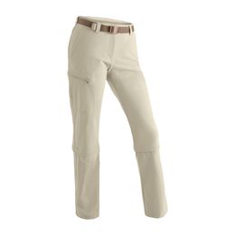Outdoorhose Maier Sports "Arolla", Damen, Gr. 25, Kurzgr&ouml;&szlig;en, braun (hellbraun), 90% Polyamid, 10% Elasthan, Hosen Outdoorhose, Damen Zip-Off Wanderhose, atmungsaktive Trekkinghose, Regular Fit
