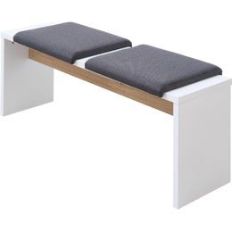 Essbank Innostyle "Memphis Sitzbank, 130x49x40cm (B/H/T)", wei&szlig; (wie&szlig;, wei&szlig;), B:130cm H:49cm T:40cm, Holzwerkstoff, Polyester, Sitzb&auml;nke, Essbank, 2 Klemmkissen