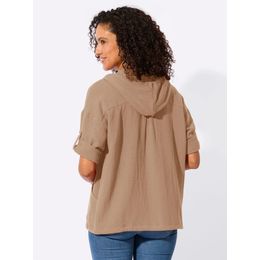 Casual Looks Damen Blusenjacke, beige, Gr. 50, 100% Baumwolle, Jacken