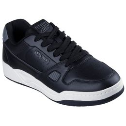 Sneaker Skechers "Harry Kane - Off Pitch Collection: Koopa - Harry Kane Court", Herren, Gr. 44, schwarz (schwarz, grau), Leder, Schuhe Sneaker, Retro Sneaker signiert vom weltbekannten Fu&szlig;ballstar Harry Kane