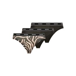 String HUGO UNDERWEAR "TRIPLET THONG DESIGN", Damen, Gr. XL, 3 Stk., open miscellaneous 972, Jersey, Obermaterial: 95% Baumwolle, 5% Elasthan, Unterhosen String, wiederholendes Logo am Bund
