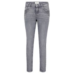 Webhose Cartoon "Modern fit jeans mit Strass", Damen, Gr. 40, EURO, grau (grau denim), Obermaterial: 98% Baumwolle CO. 2% Elasthan EL., Hosen Webhose