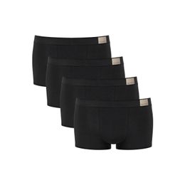 Boxershorts Sloggi "Boxershort GO Natural Hipster C4P 4er Pack", Herren, Gr. L, schwarz, Obermaterial: 95% Baumwolle CO. 5% Elasthan EL., Unterhosen Boxershorts