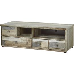 Lowboard Innostyle "BONANZA", braun, B:130cm H:43cm T:52cm, Holzwerkstoff, Sideboards, Lowboard, 4 Schubladen, 2 F&auml;cher, 1 Kabeldurchlass, ABS Kantenschutz