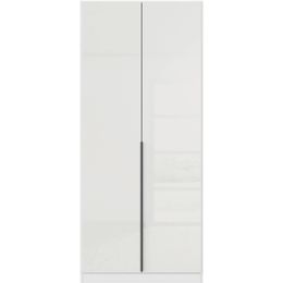 Dreht&uuml;renschrank OTTO HOME "Kleiderschrank Kleiderschr&auml;nke Schrank Garderobe AGORDO mit Glasfront", wei&szlig; (alpinwei&szlig;, glas kristallwei&szlig;), B:91cm H:210cm T:54cm, Holzwerkstoff, Schr&auml;nke, Dreht&uuml;renschrank, durchdachte Innenausstattung, in 8 Breiten und 2 H&ouml;hen MADE IN GERMANY