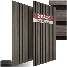 TecTake&reg; Akustikpaneele, Holzoptik in Eiche grau, MDF und Echtholzfurnier, Gr&ouml;&szlig;e flexibel anpassbar