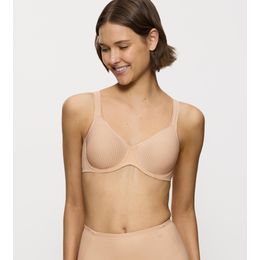 B&uuml;gel-BH Triumph "Modern Soft+Cotton W", Damen, Gr. 75, Cup C, beige (neutral beige), Microtouch, Obermaterial: 39% Polyamid, 38% Baumwolle, 23% Elasthan, unifarben, BHs B&uuml;gel-BH, mit dezenten Glanz-Streifenmuster und breiten Tr&auml;gern
