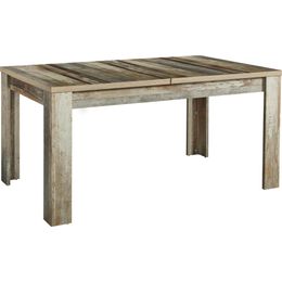 Esstisch Innostyle "BONANZA", braun (driftwood nachbildung, driftwood nachbildung, driftwood nachbildung), B:160cm H:76cm T:90cm, Holzwerkstoff, Tische, Esstisch, Synchronauszug, 2 Erweiterungsplatten a 40 cm innenliegend gelagert