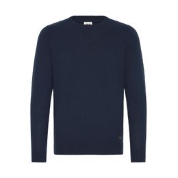 !Solid Strickfleece-Pullover SOLID "Strickpullover SDAkant", Herren, Gr. L, blau (insignia blau), Obermaterial: 70% Baumwolle CO recyc.. 30% Polyester Pol. recyc.., Pullover Strickfleece-Pullover