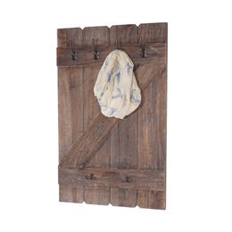 Wandgarderobe MCW-D13, Garderobe Garderobenpaneel, 6 Haken 91x60cm ~ shabby-braun