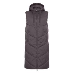 Longweste oxmo "Longweste OXBolyn", Damen, Gr. 40, grau (schwarzened pearl), Obermaterial: 100% Nylon NY., Westen Longweste