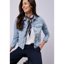 Street One Damen Jeansjackelight blau washed, Gr. 34, unifarben, Jeans, 70% Baumwolle, 28% Polyester, 2% Elasthan, Jacken, in Denim-Optik