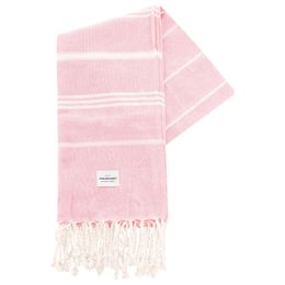 Strandtuch Zwillingsherz "Towel", pink, 1 Stk., gewebte Ware, gewebte Ware, Obermaterial: 100% Polyester, Handt&uuml;cher, Strandtuch, mit Tasseln, Streifenmuster