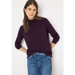 Stehkragenpullover Cecil, Damen, Gr. XL (44), eggplant rot, Strick, Obermaterial: 47% Modal, 45% Polyester, 8% Elasthan, unifarben, l&auml;ssig geschnitten h&uuml;ftbedeckend, Rundhals, B&uuml;ndchen, Pullover Stehkragenpullover, mit gro&szlig;em Kragen