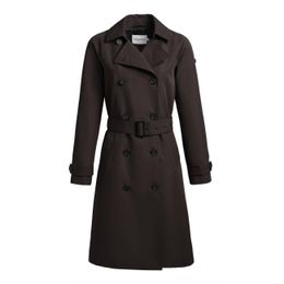 Trenchcoat Khujo "Trenchcoat Rula2", Damen, Gr. L, grau (dunkelgrau), Obermaterial: 65% Baumwolle CO. 35% Polyester PES. Obermaterial: Futter: 95% Polyester PES. 5% Elasthan EL., M&auml;ntel Trenchcoat