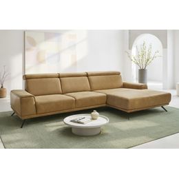 Ecksofa DIE PLANBAR "PN-EM22041 L-Form", gelb (kurkuma), B:335cm H:89cm T:188cm, Sofas, Ecksofa, wahlweise motorisches Canape oder Sitztiefenverstellung