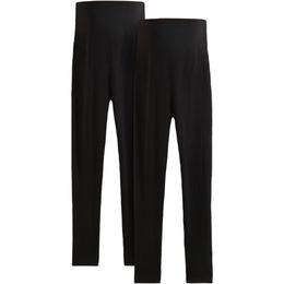 Umstandsleggings bonprix, Damen, Gr. 40/42 (M), N-Gr, schwarz, schwarz, Jersey, Obermaterial: 95% Baumwolle, 5% Elasthan, skinny fit, Hosen Umstandsleggings, aus Baumwollmix mit Elasthan, mit breitem Jerseybund, Skinny Fit