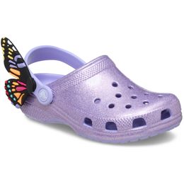 Clog Crocs "Classic IAM Butter Fly", M&auml;dchen, Gr. 22, lila (mystic lila schmetterling), Croslite&trade;, Glitzer, Schuhe Clog, Sandale, Hausschuh mit Glitzer