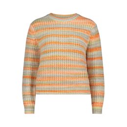 BETTY & CO Strickpullover BETTY & CO "Strickpullover mit Effektgarn", Damen, Gr. 42, bunt (cream, orange), Obermaterial: 47% Polyester PES. 39% Polyacryl PAN. 8% Polyamid PA. 6% Wolle mw., Pullover Strickpullover