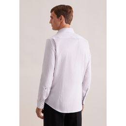 Seidensticker Herren Businesshemd "Schwarze Rose"grau, Gr. 42, gestreift, 100% Baumwolle, Hemden, Slim 1/1 Kentkragen Gestreift